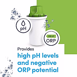 DAFI LED Glass Water Filter Pitcher 64 oz with Alkaline Filter + 3pack Alkaline Filters | Filters Compatible with Brita | Water Purifier Filter Jug Water Purifer | Water Cartridges | Violet