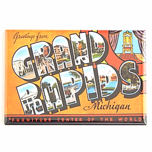 Greetings from Grand Rapids Michigan Fridge Magnet (1.75 x 2.75 inches)