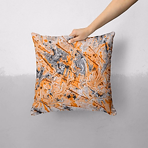iiRov Abstract Wet Paint Orange - Custom Decorative Home Decor Indoor or Outdoor Throw Pillow Cover for Sofa, Bed or Couch Cushion (Pillow CASE Cover ONLY)