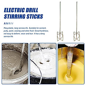 DOITOOL 2Pcs Paint and Mortar Mixer, Power Drill Mixer Attachment, Metal Paint Mud Mixer Heavy Duty Cement Mixer Concrete Drill Mixing Rods Professional Paint Cement Grout Bucket Mixer