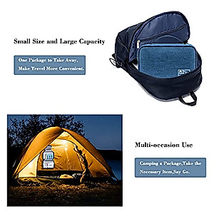 QIALUOBAO Travel Toiletry Bag with Hanging Hook, Small and Medium Water-resistant Makeup Cosmetic Bag, Full Size Container for Travel, Portable Cosmetic Organizer (Blue)