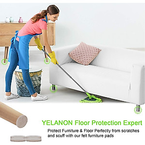 Yelanon Felt Furniture Pads - 216 Pcs Furniture Pads Hardwoods Floors Self Adhesive, Cuttable Felt Chair Pads, Anti Scratch Floor Protectors for Furniture Feet Chair Legs, Beige & Black
