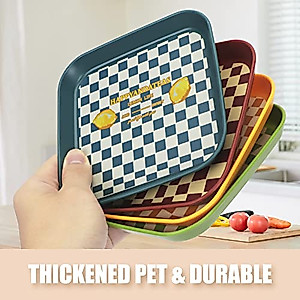 ZenTiky Plastic Plates,4 Pack Multi-Use Reusable Plates for Snack, Fruit, Nut, Dessert, Small Plates for Home, Birthdays, Weddings and Party, 5.9", Multicolor