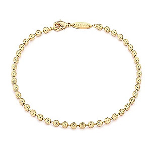 MEVECCO Gold Beaded Bracelets,18K Gold Plated Handmade Minimalist Stackable Thin Bracelets Round Balls Chain Dainty Bracelet for Women