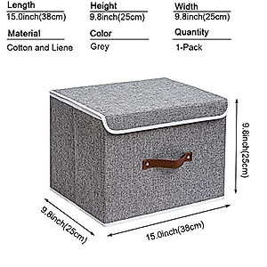 Yawinhe 2-Pack Large Storage Basket, Shelf Basket, Collapsible Storage Bin, Storage Baskets for Baby Clothes Toys Books Organizing