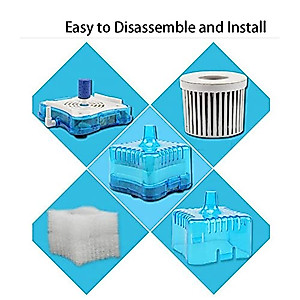 FRIRODSAY Fish Tank Filter Aquarium Sponge Filter Quiet Small for 1-20 Gallon Aquariums Detachable with Activated Carbon and Air Stone