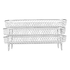 Tnfeeon 3 Layer Fryer Grilling Rack, Stainless Steel Stackable Cooling Rack for Baking Cooking Grilling