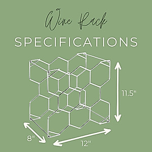 Qvist Sweden Tabletop Wine Racks 8 Bottles - Countertop Wire Rack for Storage, Display and Gifts - Small Free Standing Wrought Iron Metal Bottle Holder Gift - Stainless Steel Silver Chrome