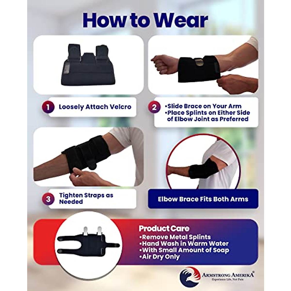 Elbow Splint Tendonitis Elbow Brace – Cubital Tunnel Brace for Sleeping - Tennis Elbow Support with Arm Compression Sleeve Elbow Immobilizer for Ulnar Nerve Brace Elbow Pain Men Women - Fits Most