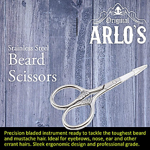 Arlo's 5-PC Mens Premium Beard Grooming Kit w/Vitamin E Beard Oil 2.5oz -Beard Oil, Beard Brush, Beard Comb, Beard Scissors & Carry Bag