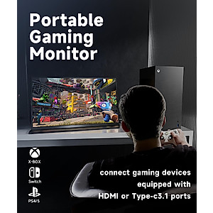 Ingnok 18.5 Inch Portable Monitor, 100% sRGB FHD Laptop Screen Extender USB C HDMI Portable Gaming Monitor w/Smart Cover & Speakers, External Monitor for Laptop Mac PC