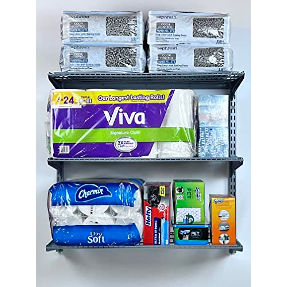 Triton Products 1795 Storability 34-Inch Length by 32-Inch Height Wall Mount Shelving Unit with 3-Wire Shelves