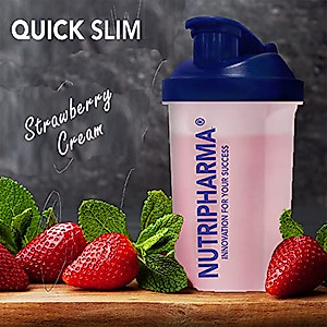 NUTRIPHARMA Quick Slim Nutritional Protein Shaker Bottles 17 oz Mixing Cups BPA Free Mix & Drink Shakes Smoothies Water
