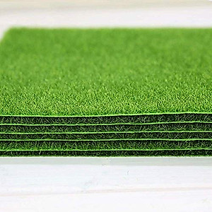 Shindel Fairy Artificial Grass, Miniature Fake Garden Grass for Crafts, Ornament Garden Dollhouse DIY Decoration, 6''x 6'', 4 PCS