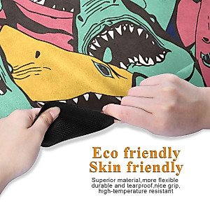 AGONA Funny Angry Shark Animals Yoga Mat Thick Non Slip Exercise Mat Portable Travel Yoga Mat Folding Fitness Workout Mat for Yoga Pilates Home Floor Exercises Children Playtime