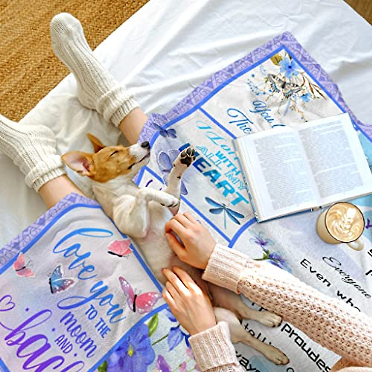 Mom Gift Throw Blanket, Birthday Gifts for Women, Gifts for Mom from Daughter Son for Christmas, Birthday, Mothers Day, Butterfly Blankets Throws for Adults Soft Plush Throw 54x 70