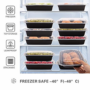 kantaj 60-Pack Plastic Food Containers with Lids (28 oz) Meal Prep Container Reusable (60 Lids + 60 Containers) To Go Containers for Food, BPA-Free, Freezer, Microwave, Dishwasher Safe. Sturdy