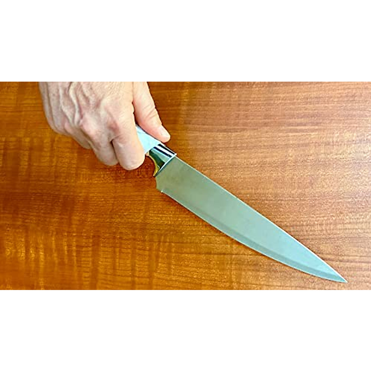 Elle Decor 5-Piece Professional Kitchen Knife Set with Block and Marble Handles