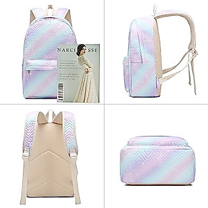 EZYCOK Teen Girls School Backpack Kids Bookbag Set with Lunch Box Pencil Case Travel Laptop Backpack Casual Daypack, Pink