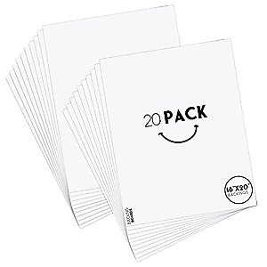 Golden State Art, 16x20 White Backing Board for Frames, DIY Projects, Photos (20 Pack)