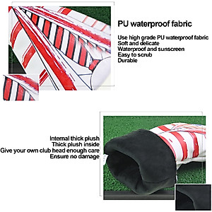 Golf Headcover, Waterproof American Stars Stripes Flag Pattern Head Cover Sleeve for Driver