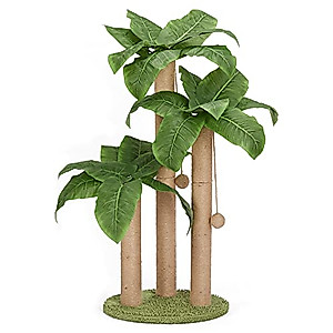 LEMONDA 31.5Inch Cat Scratching Post,Cat Scratcher with 3 Scratching Poles & Dangling Ball for for Indoor Outdoor Kitten & Adult Cat Use