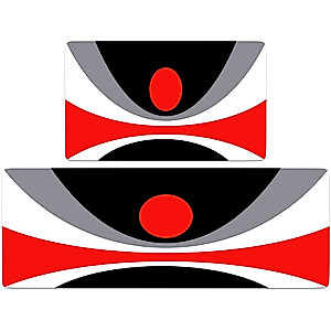Red and Black Kitchen Rugs and Mats Abstract Art Kitchen Decor Set of 2 Kitchen Floor Mat Non-Slip Backing Washable Kitchen Rugs Set for Home Office Laundry (Red Black, 17"x29.5"+17"x47")