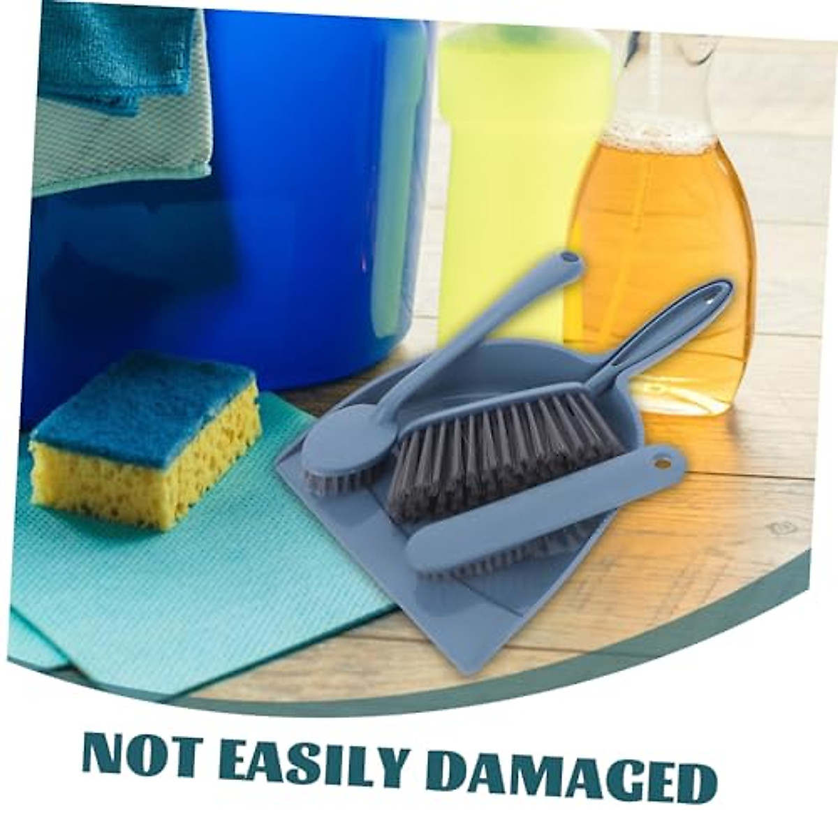 TOBBOMEY 1 Set Mini Broom Set Whisk Broom Small Dust Pan Keyboard Cleaning Brush Mini Broom with Dustpan Brooms Desk Small Hand Whisk Broom Cartoon Broom Handle Handheld Broom Blue The Pet