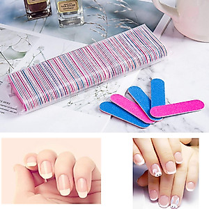 Transun Moo Mini Nail Files Bulk, 100 Pack 2 Inches Disposable Double Sided Emery Boards Manicure Pedicure Tools(1002)