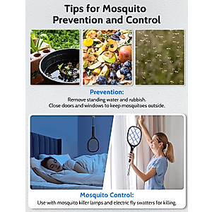 YISSVIC Electric Fly Swatter Bug Zapper Racket Rechargeable Mosquito Killer LED Light for Indoor Home Office Backyard Patio Camping