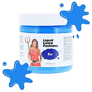 Liquid Latex Fashions Blue Body Paint for Adults and Kids, Ammonia Free, Cosplay Makeup, Creates Professional Monster, Zombie Arts, Easy On and Off- 4 Oz