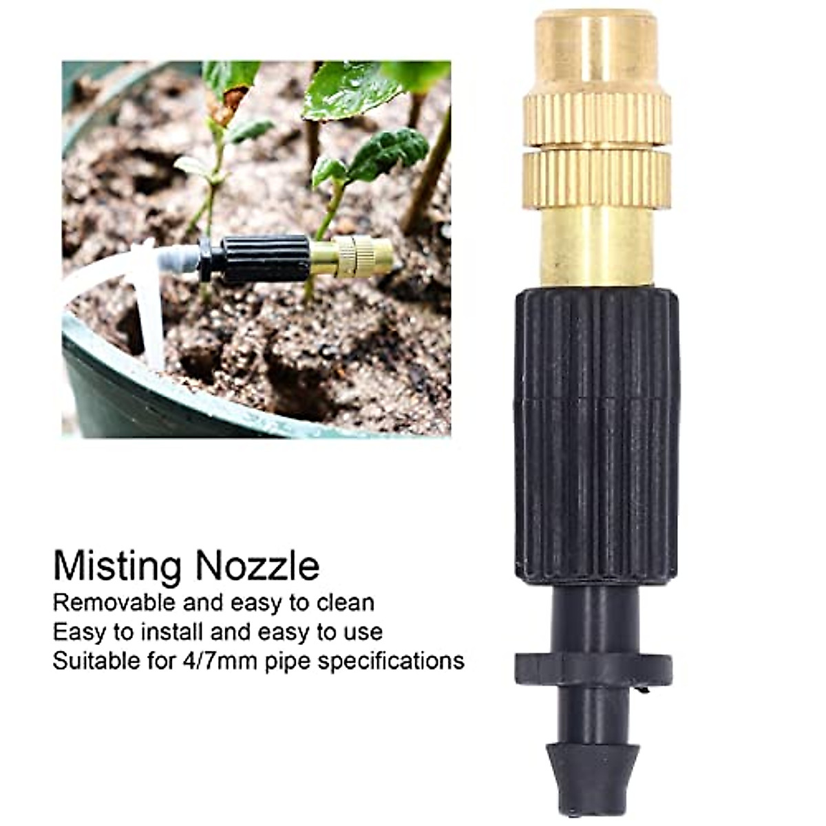 Drip Irrigation Sprayer, Humidification Misting Nozzle Detachable Even Water Standard Size Cooling for Garden