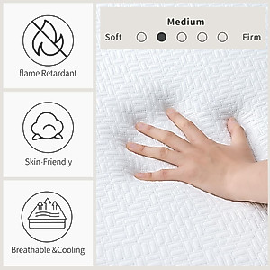 Gelsea 4Inch Memory Foam Sofa Bed Replacement Mattress for Full Size Sleeper Sofa & Couch Beds - Made in USA - Washable Material/Non-Slip Base - Sofa Not Included - 72" L x 53" W x 4" H