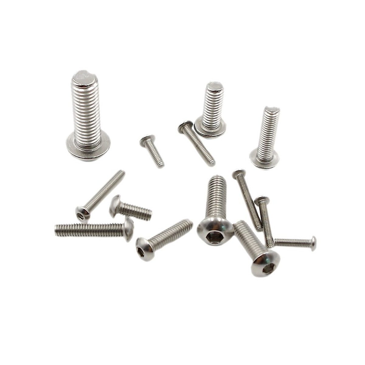 HVAZI Metric M2.5 M3 M4 M5 M6 M8 304 Stainless Steel Button Head Socket Cap Screws Assortment Kit
