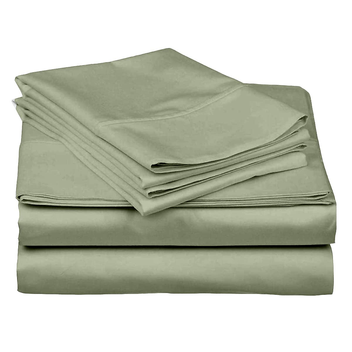 Cottingon,Premium 400 TC 100% Egyptian Cotton Sheet Set 16" Deep,Split King - Sage