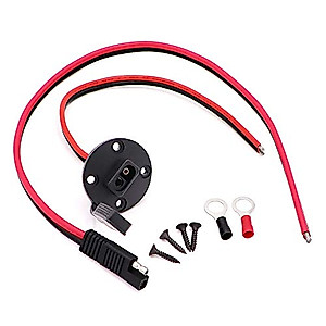 Xaugiry 1ft/30cm 12AWG Solar Weatherproof SAE Power Socket Sidewall Port + 1.3ft/40cm SAE Connector Extension Cable
