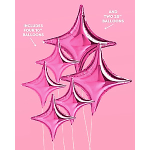 xo, Fetti Pink Sparkle Foil Birthday Balloon - 6 pc | Bday Party Decorations, Bachelorette, Graduation, Bachelorette, Wedding, Photo Booth