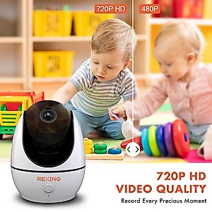 REXING BM1 Baby Monitor w/Recording Capabilities 4.5” IPS Display, 720p Video/Audio, Two-Way Talking, Microphone/Speaker, 1000ft Range, Night Vision,Thermal Monitor, Cry/Sound Detection,Lullaby Music