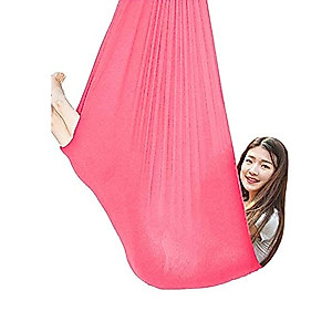 TANGIST Sensory Swing Indoor Swing for Adults with Autism Sensory Swing for Adults Compression Swing for Autism SPD Anxiety ，Hardware Included (Color : Pink, Size : 150x280CM/59x110in)