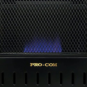 ProCom ML100TBAHR Ventless Propane Gas Blue Flame Space Heater with Thermostat Control for Living Room, Bedroom, Home Office, 10000 BTU, Heats Up to 300 Sq. Ft., Includes Wall Mount, Black