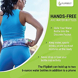 FlipBelt Arc Water Bottle Running Belt, Curved Hydration Running Bottle, 6 Fl. Oz., Green
