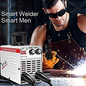 Stick Welder,110V/220V Dual Voltage 200Amp ARC Welding Machine IGBT Inverter Portable Lightweight DC Welder LCD Display for Beginner with Electrode Holder Clamps Welder
