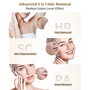 Laser Hair Removal for Women and Men, Upgraded 3 in 1 At Home IPL Hair Removal, 9 Levels and 999,900 Flashes Permanent Hair Remover,Painless Hair Remover on Face,Body,Bikini, Whole Body Treatment