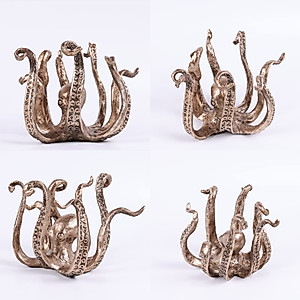 DOVDOV Octopus Cup Holder, Resin Octopus Coffee Cup Holder, Octopus Statue, Antique Bronze Home Decor, Home bar Accessories, Funny Cup Holder, Jewelry Holder, Jewelry Holder