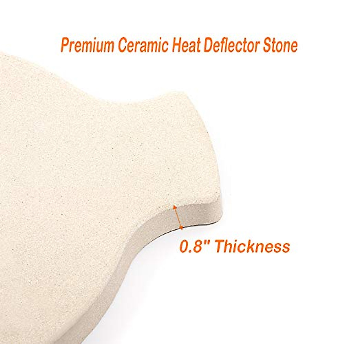BBQ Future 17" Heat Deflector Stone, Heavy Duty Ceramic Pizza Stone, Plate Setter, Heat Diffuser Plate Compatible for Char-Griller 6201, Fits 20" AKORN Kamado Grill, Large Big Green Egg and More