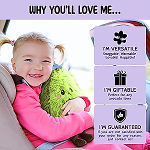 Avocado Microwavable Unscented Heating Pad for Women and Kids- Cute Soft Cozy Pillow Plush Heatable Warm Stuffed Animals - Kawaii Hot and Cold Plushie Food Toy - Avocado Gifts for Girls and Boys