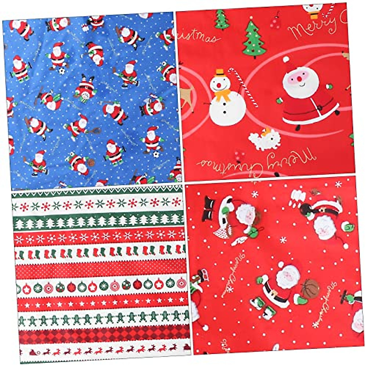 FAVOMOTO 16 pcs Gift Fabrics Squares Santa Cm X Stocking Quilting Art DIY Beautiful Cloths Square Quarters for Precut Doll Tree Scraps Fabric Large Bundles Craft Xmas Making Material Christmas Fabric