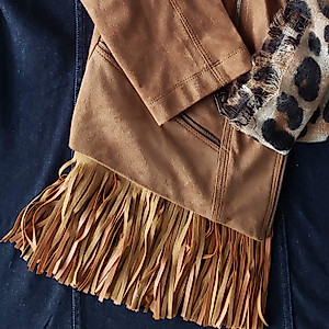 Trims by the Yard 6" Matte Finish Vegan Leather Fringe Trim, Dark Brown (5 Yard Cut)