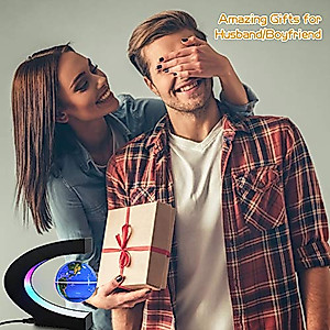 Magnetic Levitating Globe with LED Light, MOKOQI Cool Tech Gift for Men Father Boys, Birthday Gifts for Kids, Floating Globes World Desk Gadget in Office Home Decor