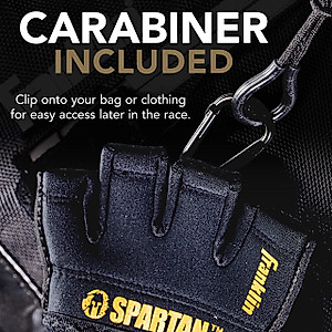 Franklin Sports Spartan Race Minimalist Premium OCR Glove Pair, Black/Gold - Adult Small